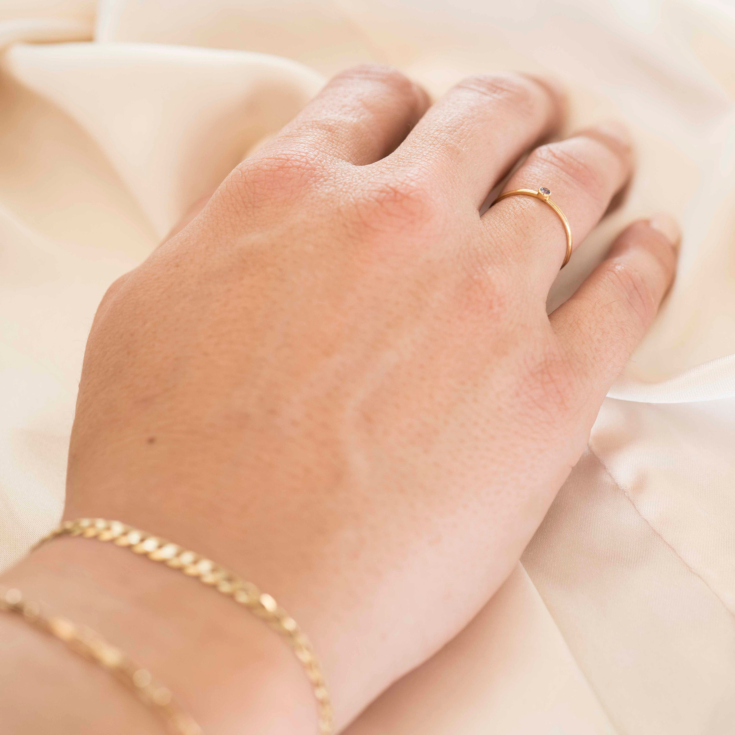 Gold Filled Black Crystal Stacker – RG