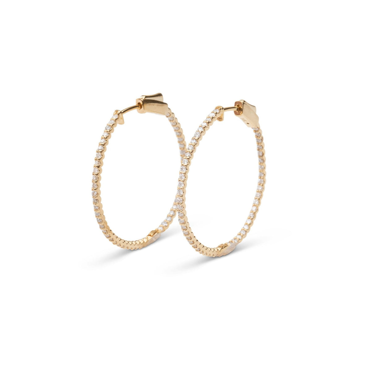 14k Medium Diamond Inside Out Hoops – RG